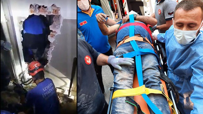 Havalandırma boşluğuna düştü, duvarı yıkarak kurtardılar! - Ege'de Sonsöz Havalandırma boşluğuna düştü, duvarı yıkarak kurtardılar! - Ege'de Sonsöz