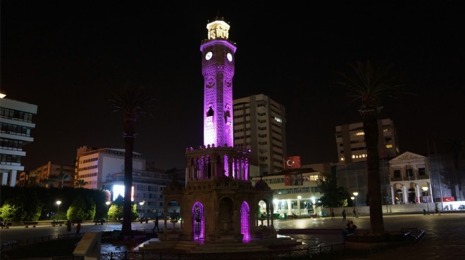 Saat Kulesi mor ışık saçacak - İzmir Haber - İzmir Son Dakika Haberleri